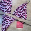 Pink Kitten String Bikini - Feline Animal Print Bikini & Elastic Straps